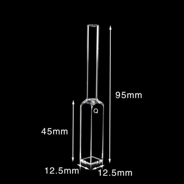 QC1201, 10mm 3.5mL Quartz Fluorometer Cuvette with Long Quartz Tube ...