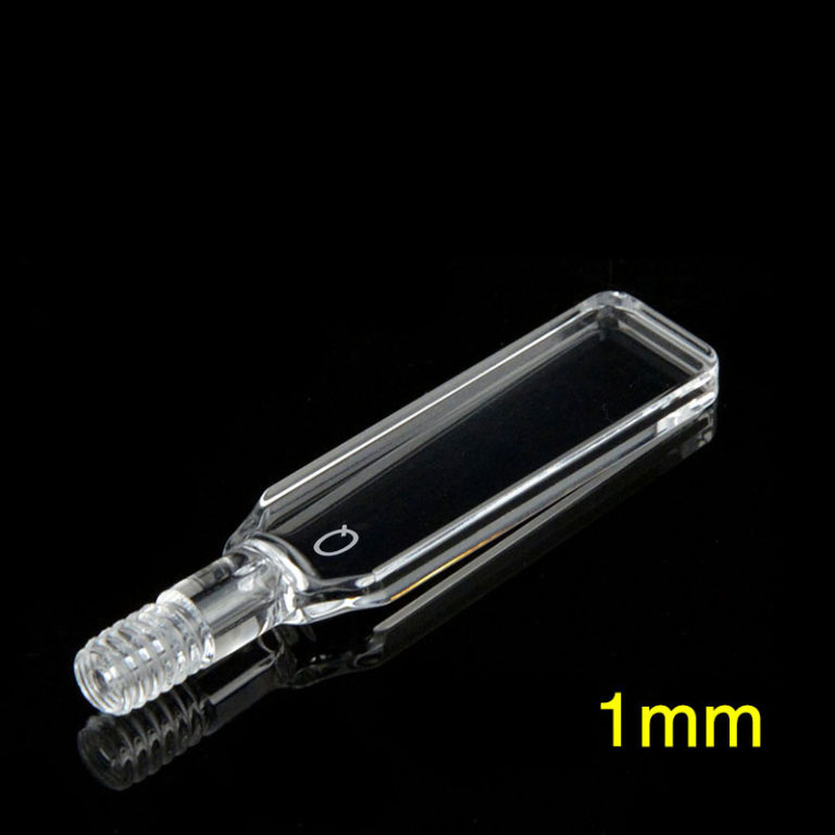 QM34, 1mm Screw Threaded Cuvette with PTFE Cap and Liner, Quartz 350uL ...